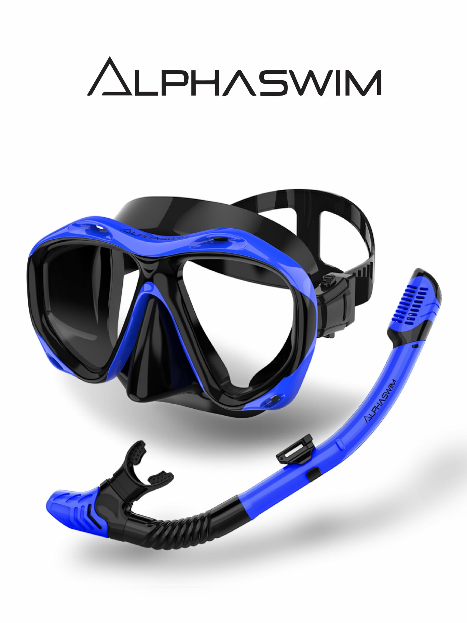 Маска для плавания с трубкой ALPHA SWIM для снокрлинга, дайвинга, подводного плавания