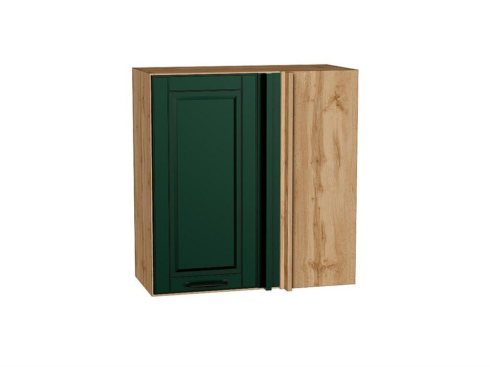 VVT Кухонный Шкаф верхний прямой угловой Дублин Дуб Вотан, Special Green, 720, каркас ЛДСП Дуб Вотан, фасад МДФ Special Green, 716*700*345