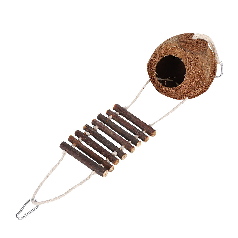 Домик-укрытие из натурального кокосового ореха для разведения хомяков "Птичье гнездо"