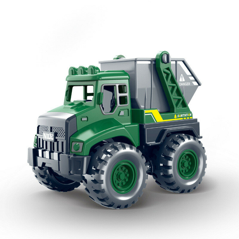 Baby inertia construction car with openable components for handeye coordination and fun transport vehicle