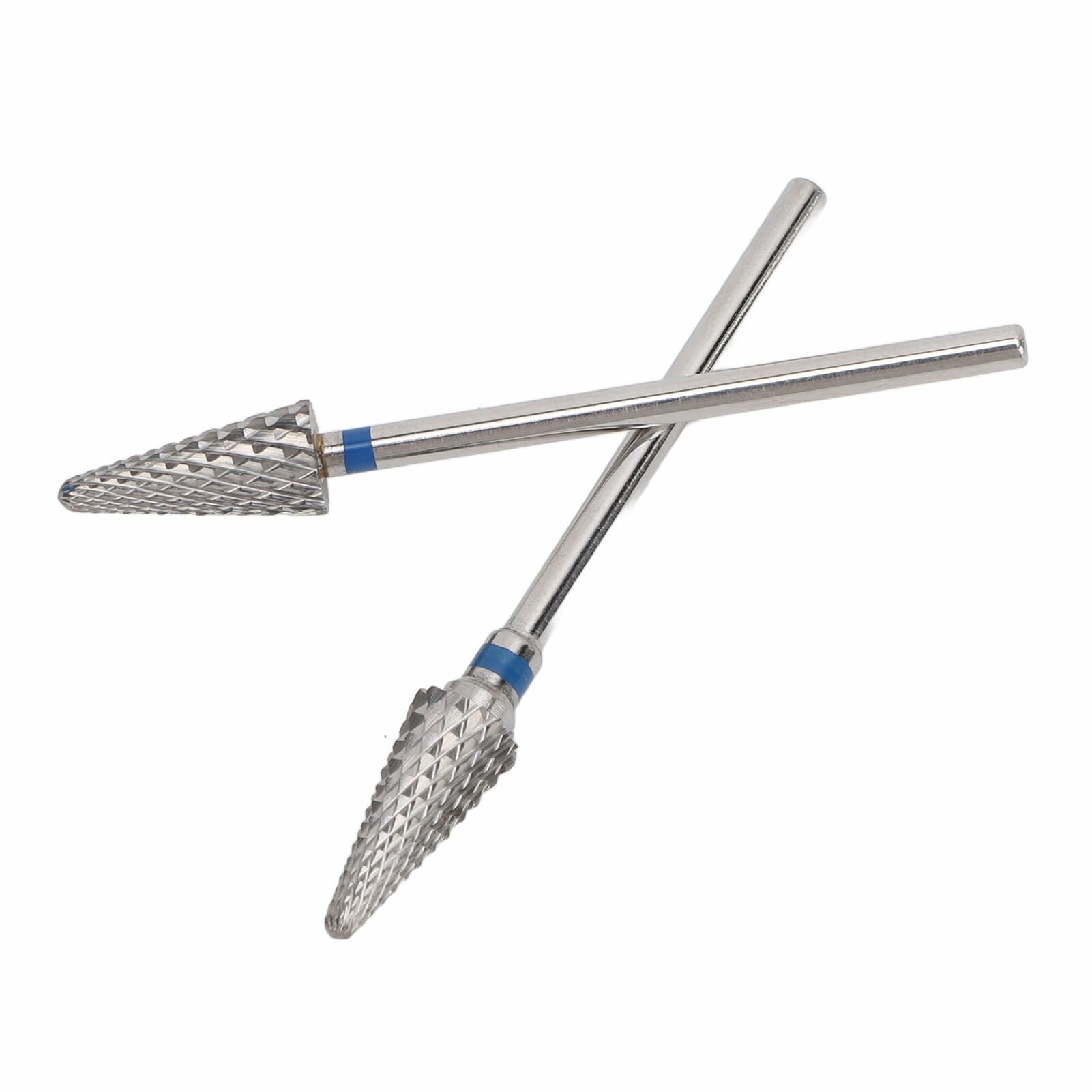 2 шт. конусные фрезы для маникюра и педикюра из вольфрамового карбида, безопасные и долговечные, совместимые с электрическими дрелями, 2 x коробки для хранения