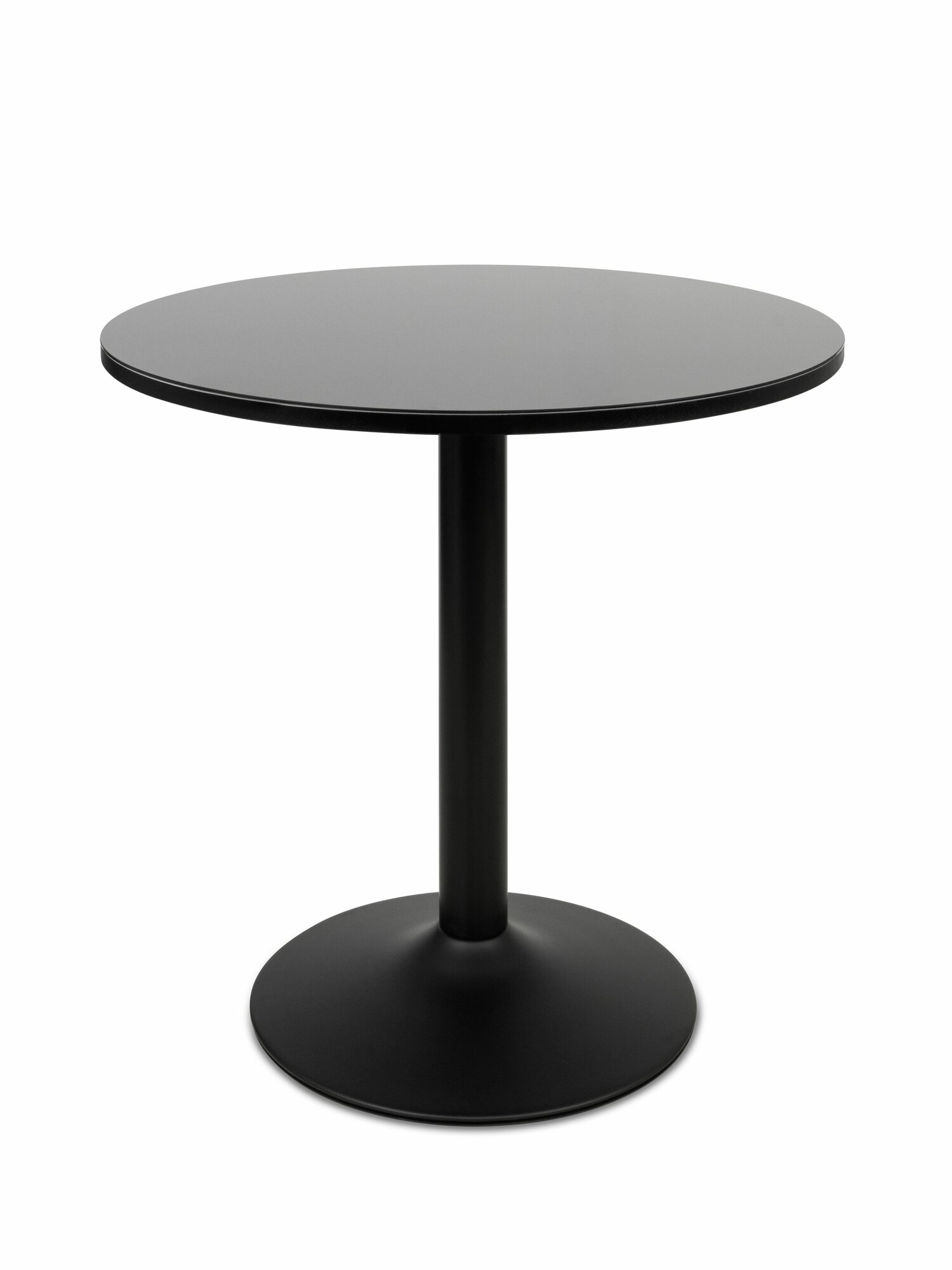 Стол обеденный МДФ+стекло Троя-18 чёрный/чёрный D90