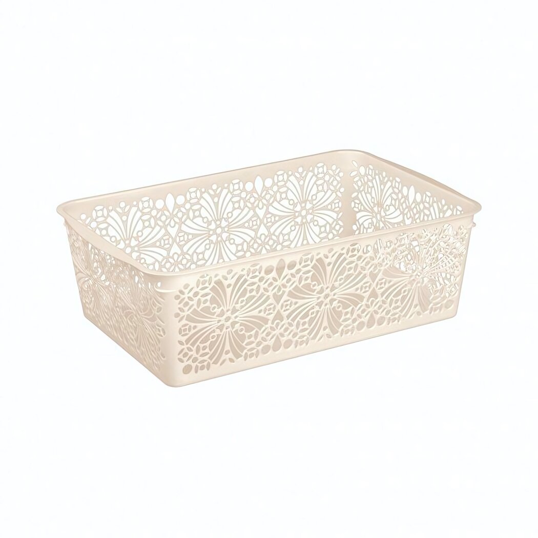 Корзинка универсальная "Floral" 4,3л, светло-кремовая, для хранения аксессуаров