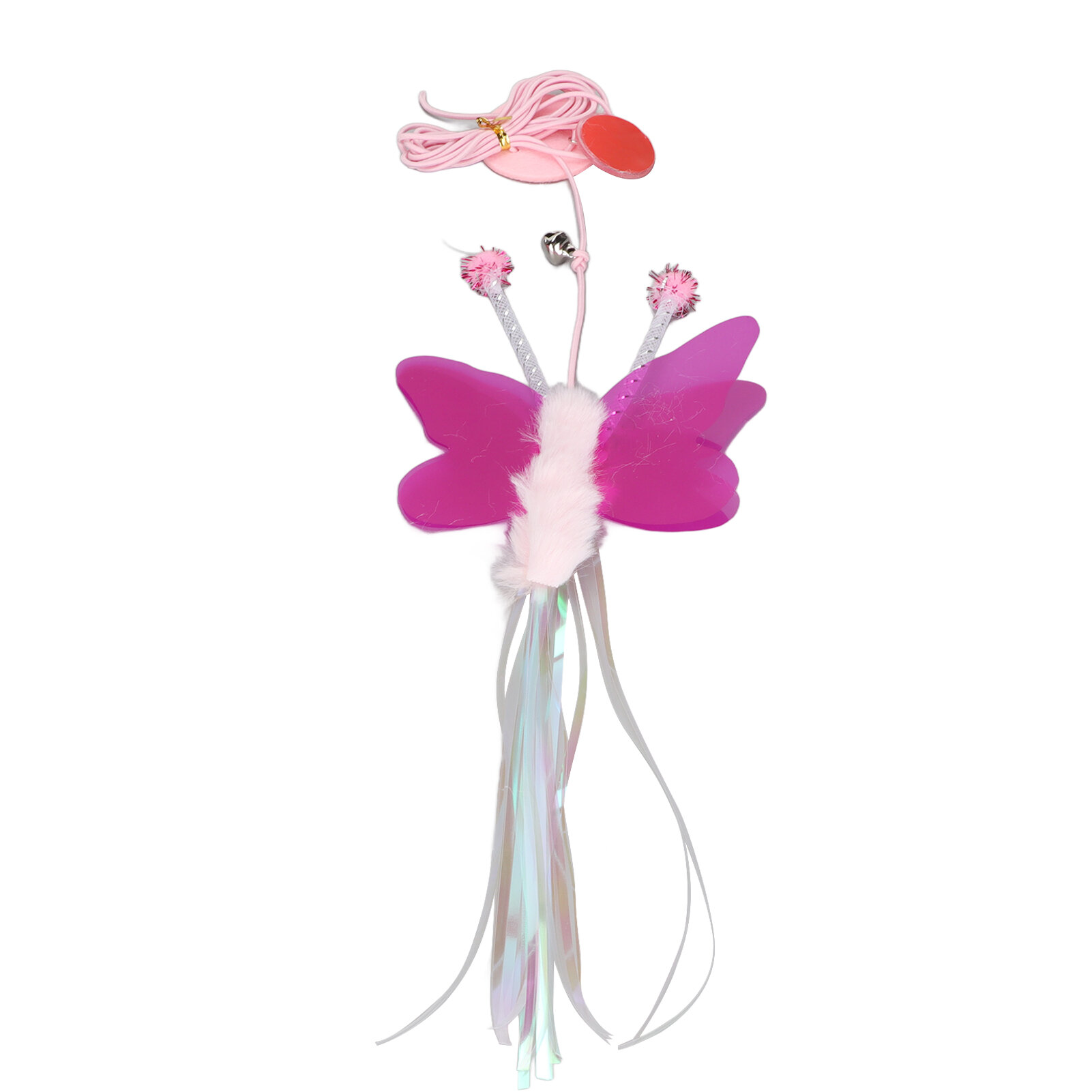 Интерактивная игрушка для кошек: выдвижная регулируемая подвесная игрушка на эластичной веревке в форме бабочки.