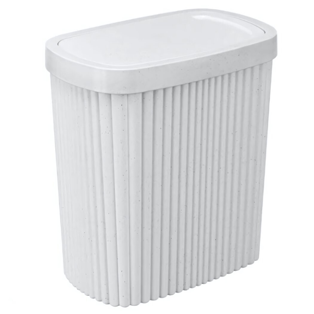 Контейнер для мусора «Velvet» 1,9л с плавающей крышкой, светло-серый, 16x10x17см