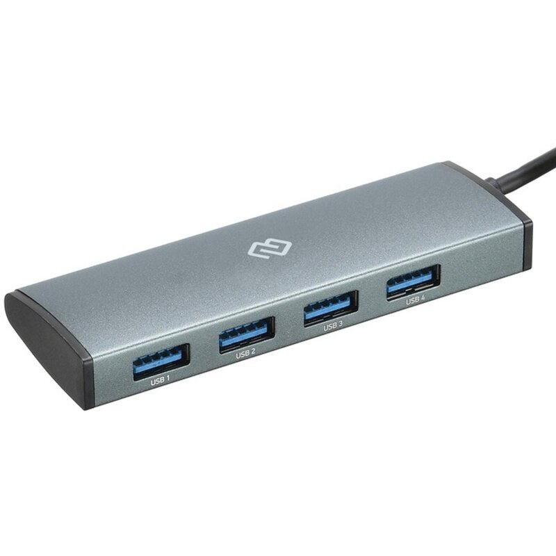 Разветвитель DIGMA USB, 4 порта, серый (HUB-4U3.0-UC-G)