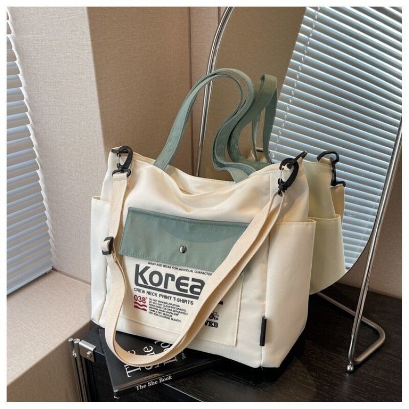 Master Master большие возможности Canvas Bag New Style College Class Class Tote Sag Универсальная одноруба