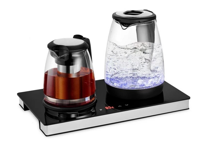 Чайный набор Kitfort КТ-6181 черный 2л 1500 Вт пластик/стекло