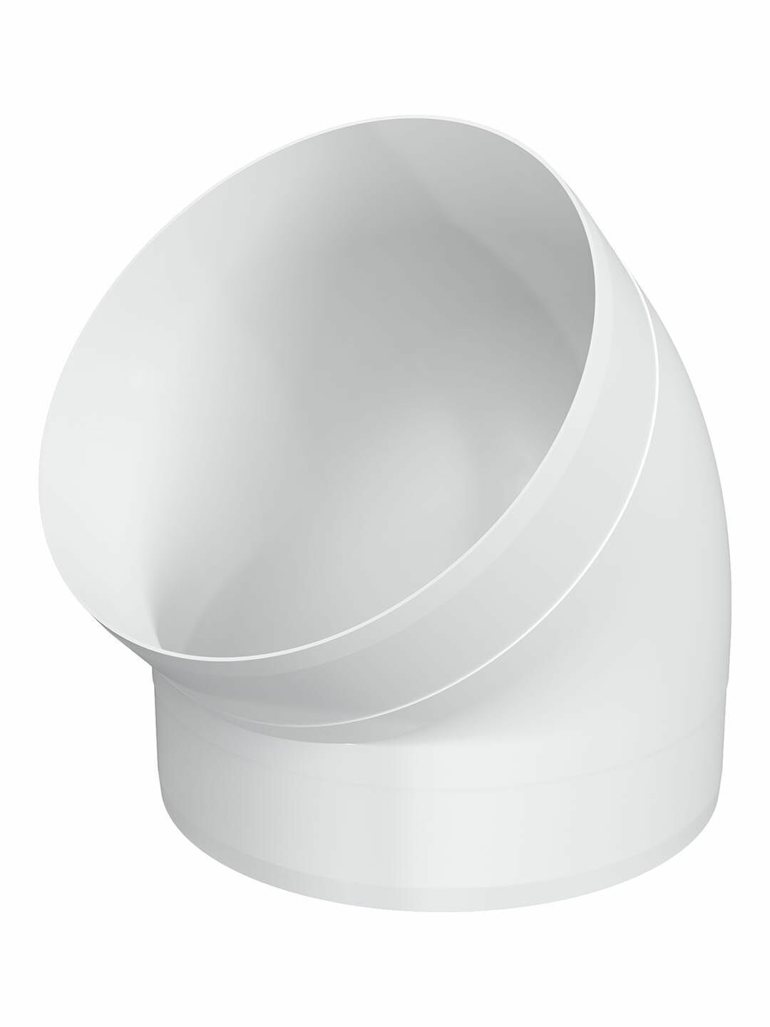 Колено ККП D160 45° пластик ERA , круглый, горизонтальный, белый