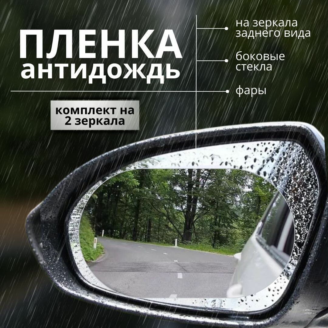Пленка для боковых зеркал — водоотталкивающая защитная плёнка антидождь для автомобильных зеркал, быстрая установка