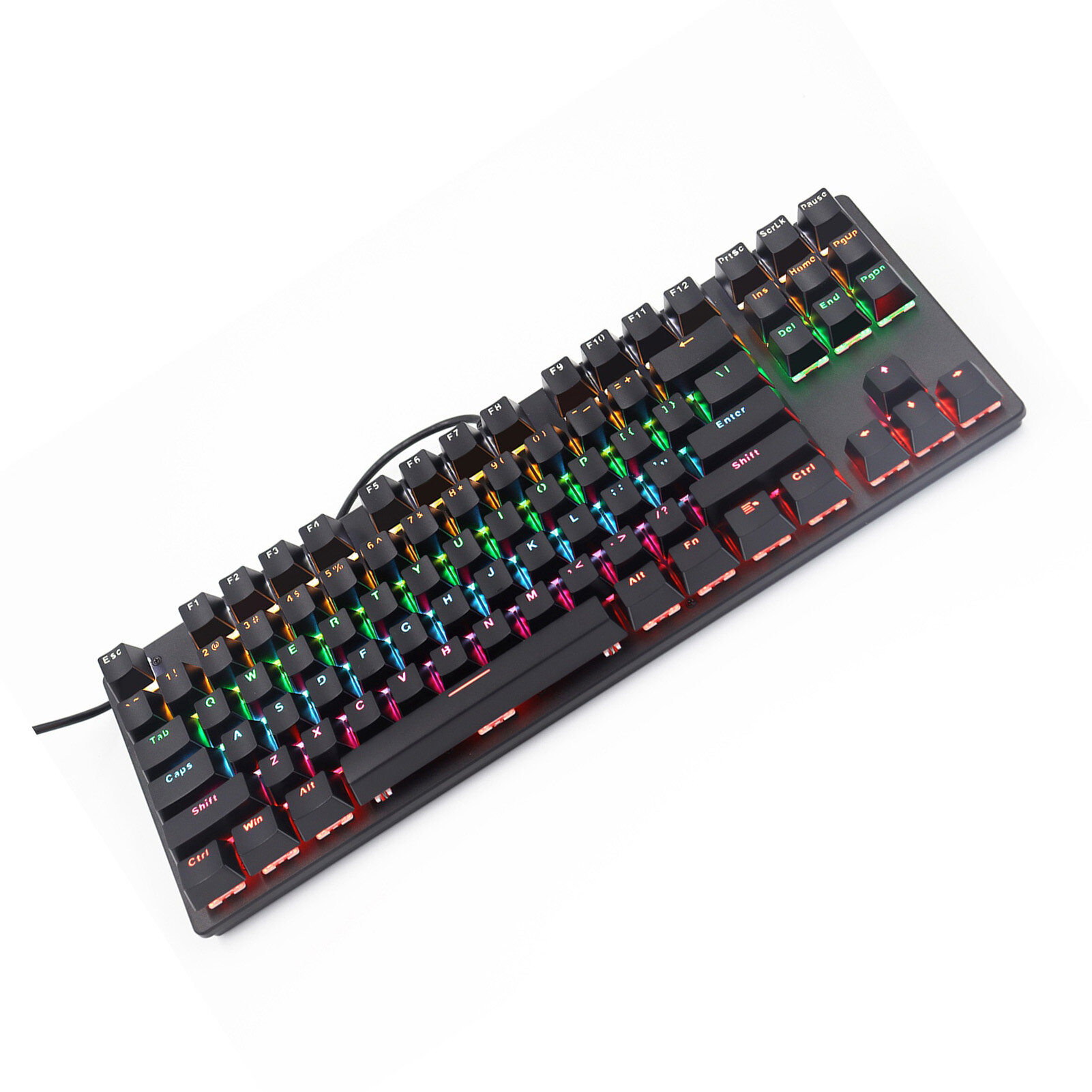Механическая игровая клавиатура biojee с 87 клавишами и радужной подсветкой для ПК и ноутбуков под управлением Windows, подходит для игр и работы.