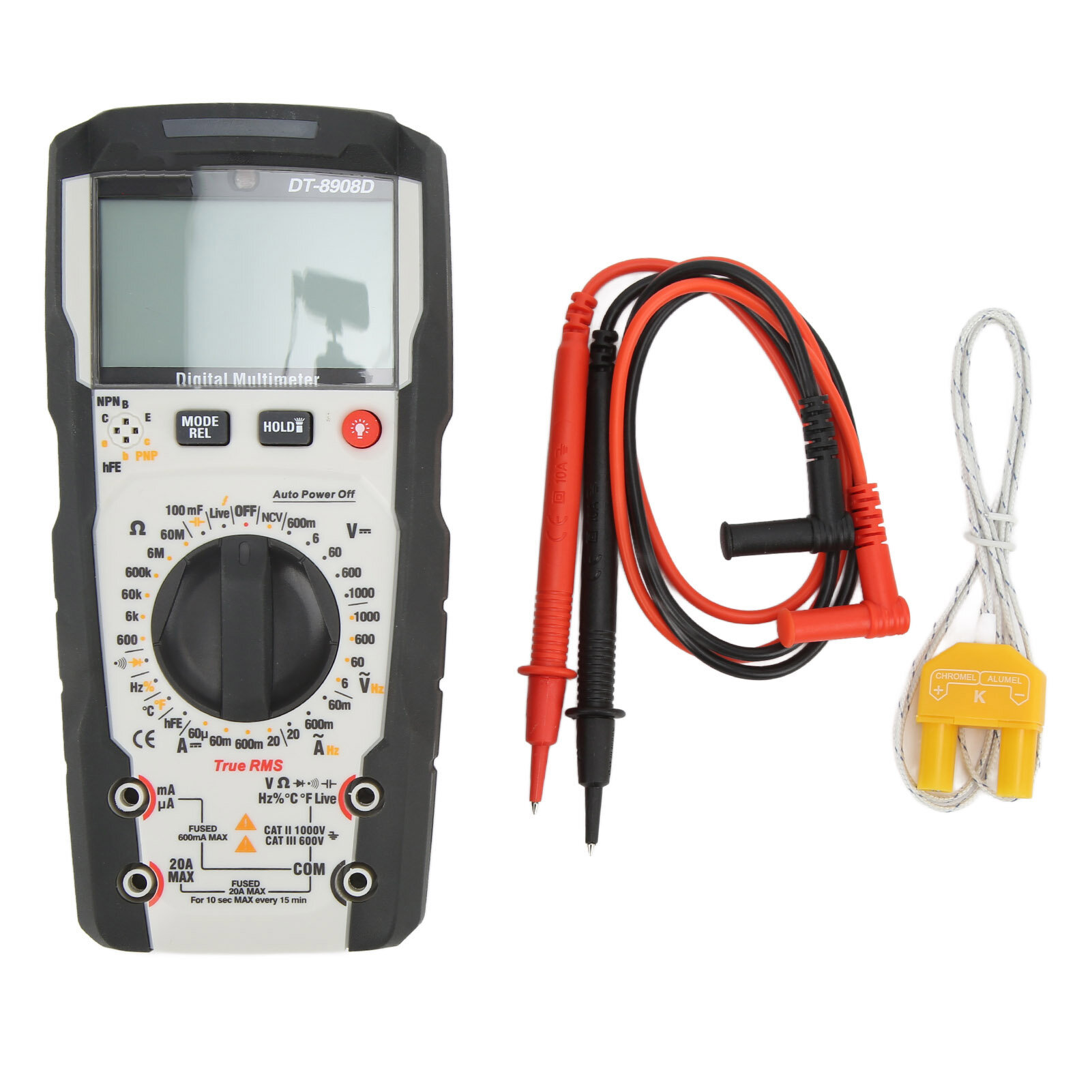 DT-8908D Высокоточный портативный ручной вольтметр с ЖК-дисплеем, защищенный от перегорания