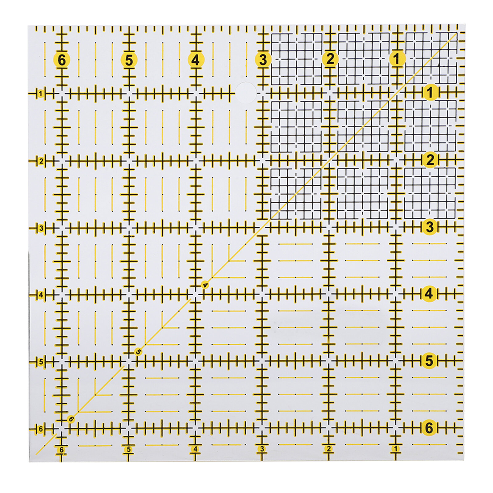 Квадратная линейка для квилтинга, ручного творчества, пэчворка, шитья, пластиковая линейка-подставка 16 x 16 см.