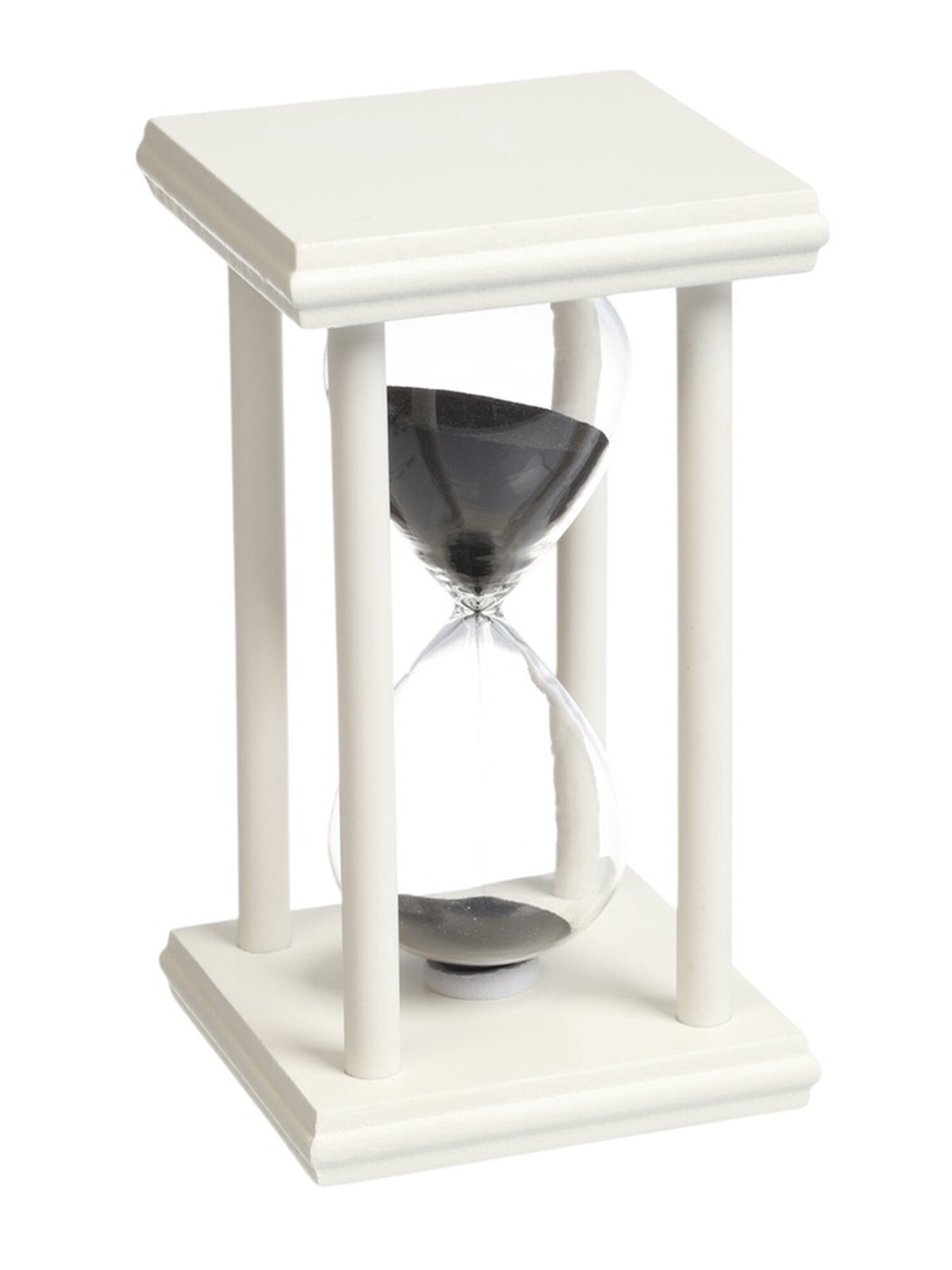 Песочные часы, на 30 минут, размер 8.8×14 см, деревянные, белые