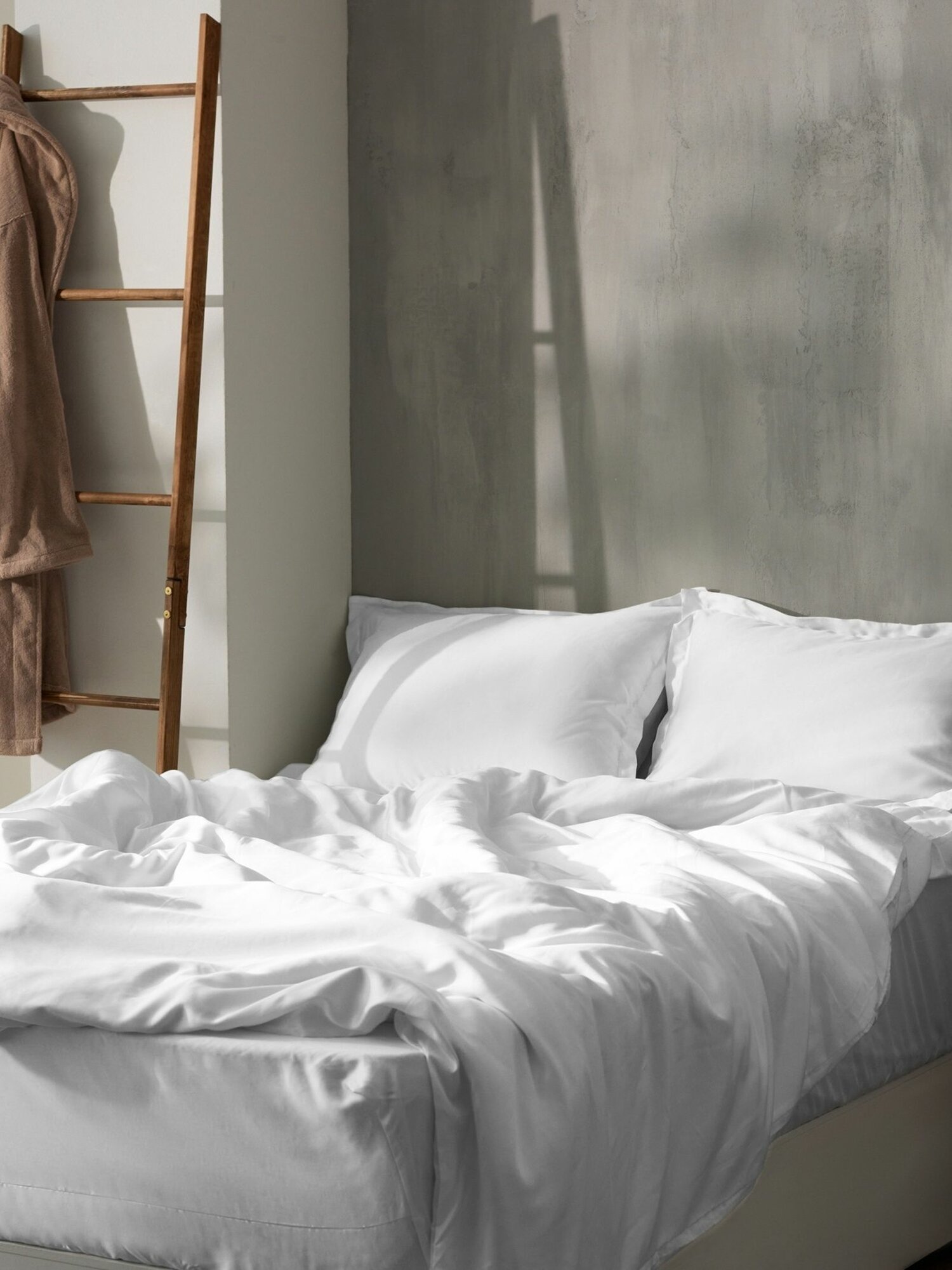 Простыня на резинке SL Home Tencel 180х200+30 см , цвет белый