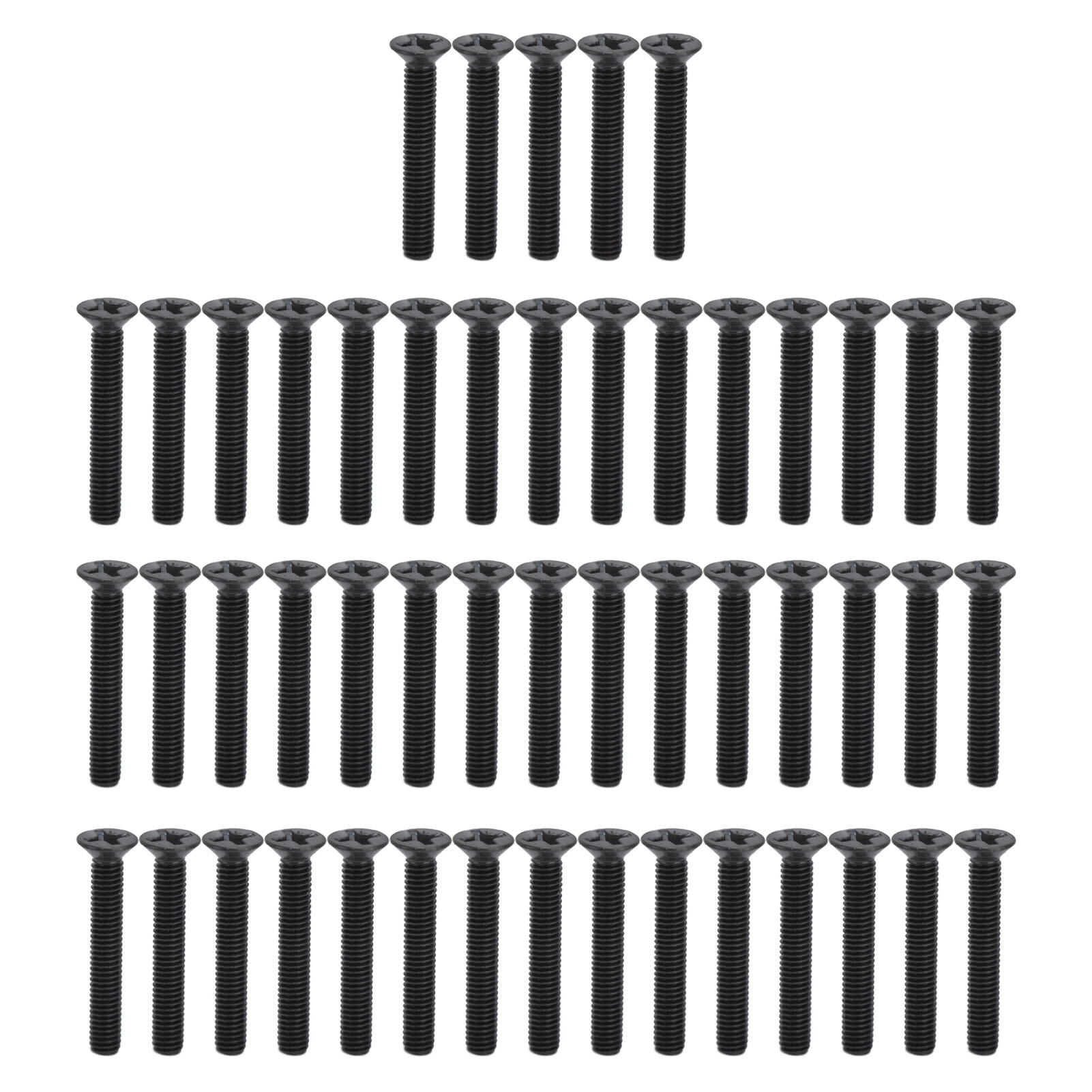 Набор из 50 потайных винтов с потайной головкой DIN 965, черные оцинкованные, размер M3x20.