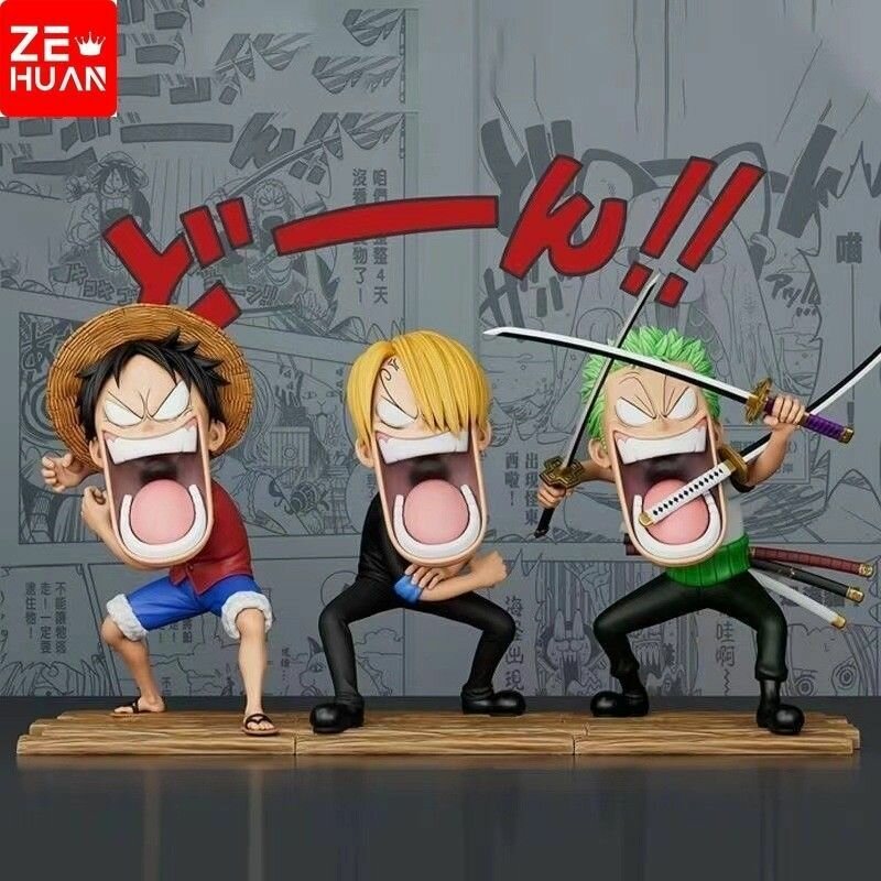 Аниме Фигурка Ван Пис Луффи Зоро Санджи Веселое трио/One piece(11cm, пакет)