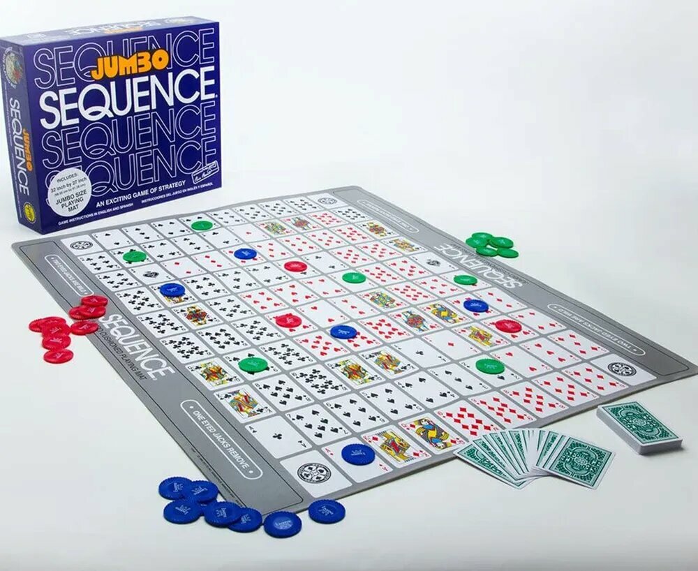 Игра настольная "Sequence Jumbo", для 2-12 игроков, от 7 лет