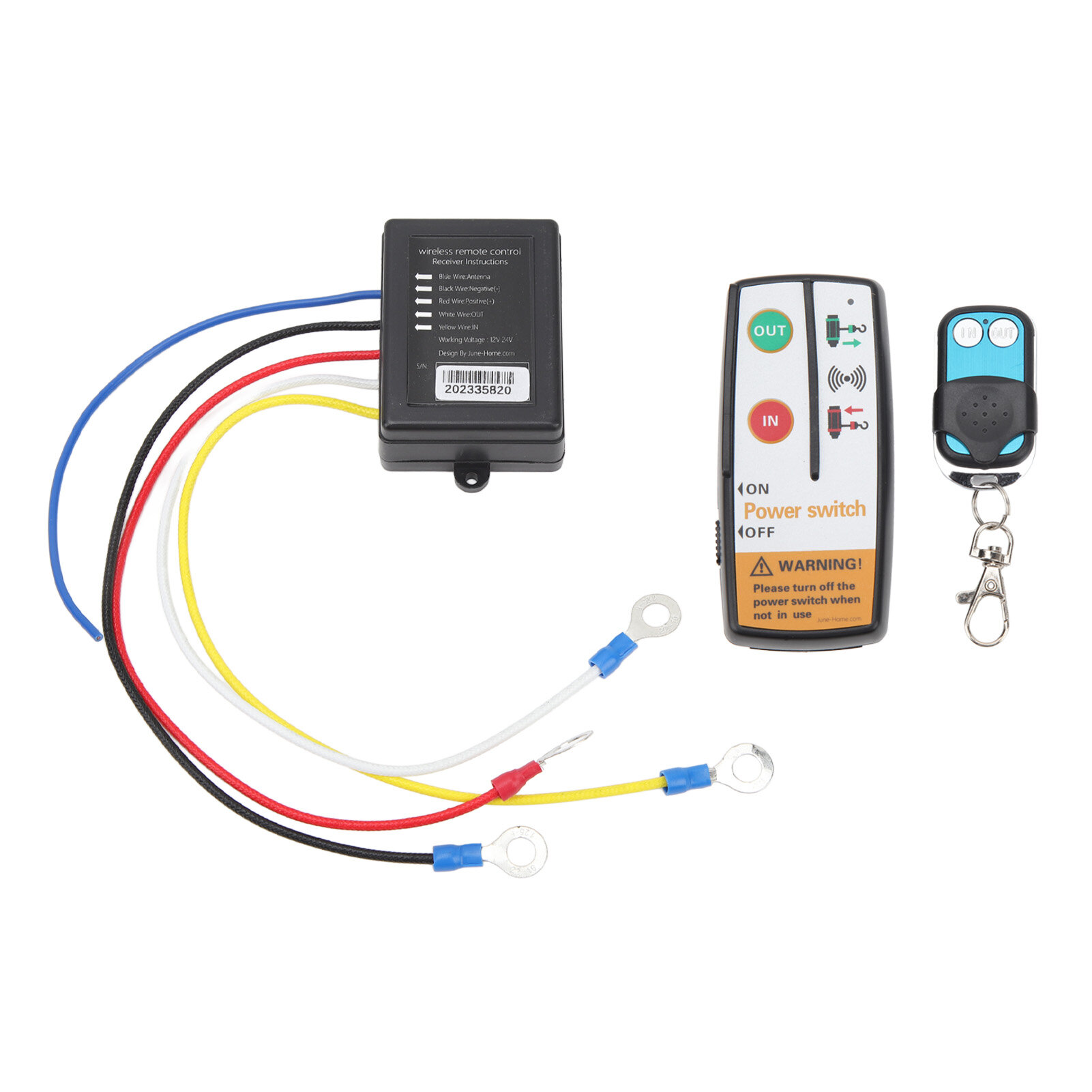 Беспроводной пульт дистанционного управления лебедкой 12 В/24 В, быстрая реакция, дальность действия 15 метров, точность, с приемником, для грузовиков, квадроциклов, внедорожников.