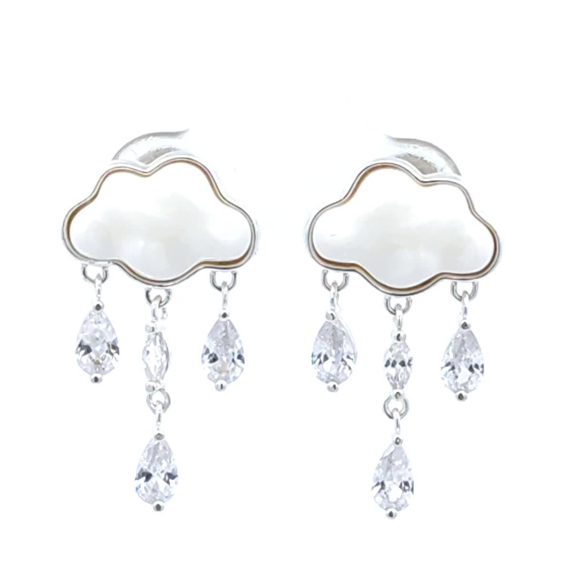 Серьги пусеты, серебро, 925 проба, родирование, фианит, агат