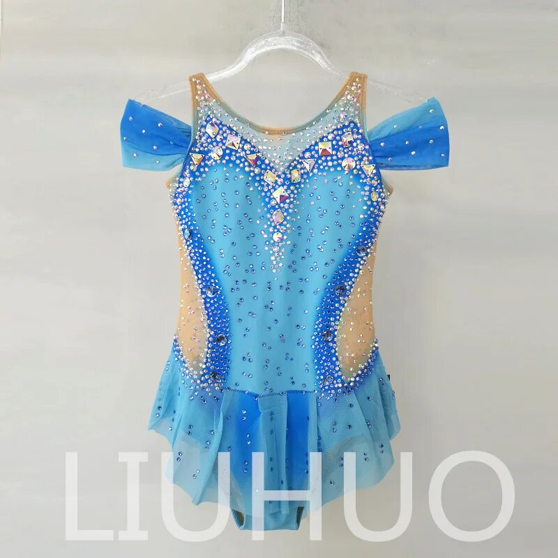 LIUHUO Купальник для художественной гимнастики из спандекса для девочек