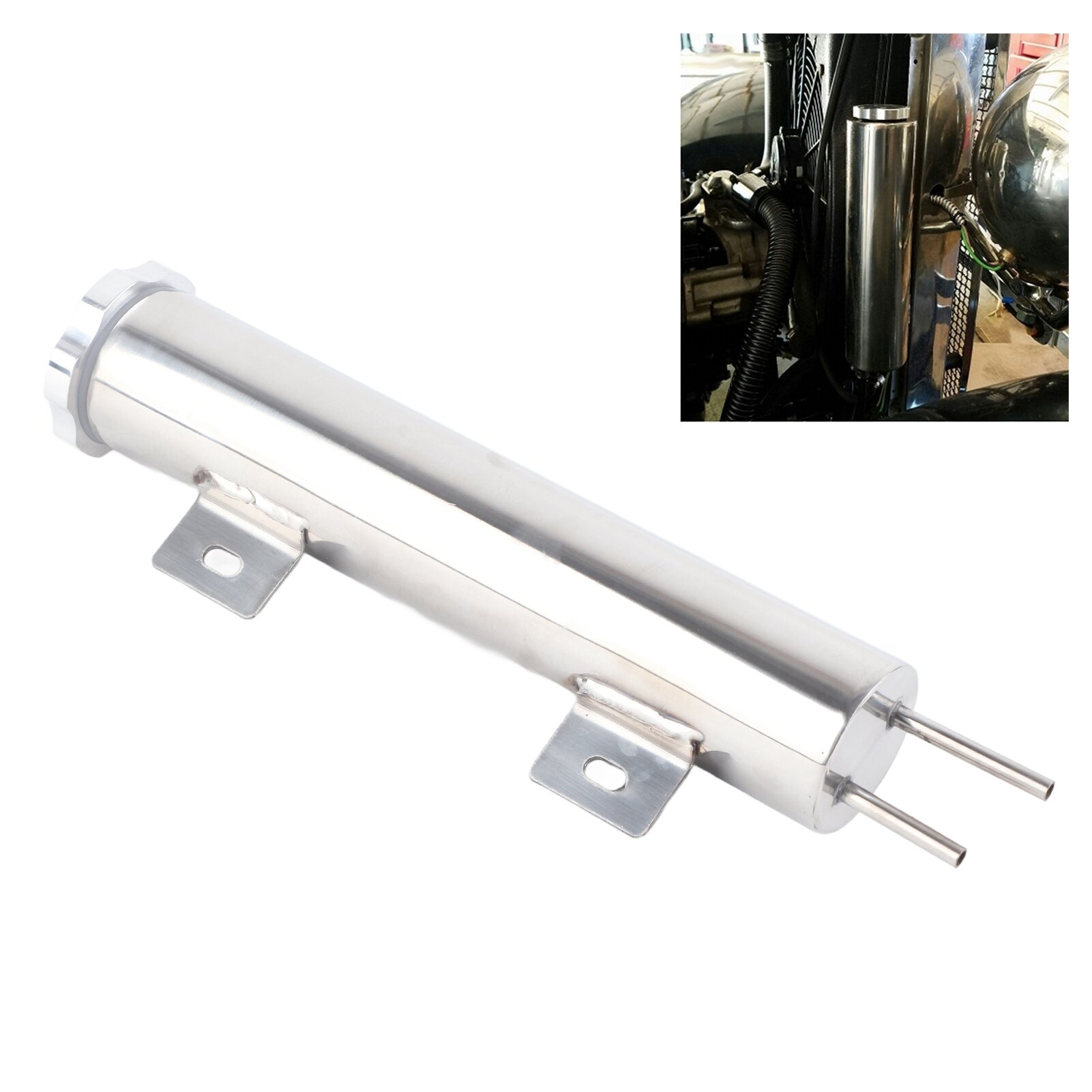 Переливной бак радиатора емкостью 32 унции, уловитель охлаждающей жидкости из полированной нержавеющей стали, подходит для Chevy