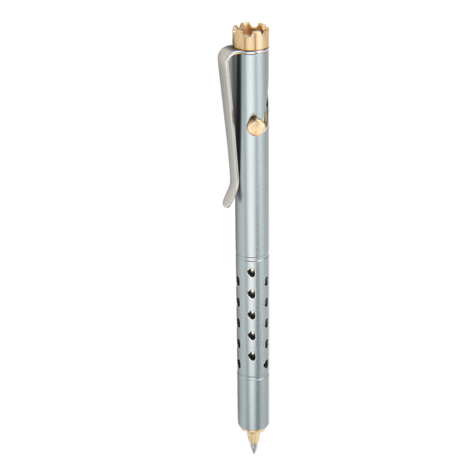 Шариковая ручка Bolt Action Pen с алюминиевой коронкой и корпусом из цельной латуни, для повседневного использования, для деловых встреч, подписей и подарков, серого цвета.
