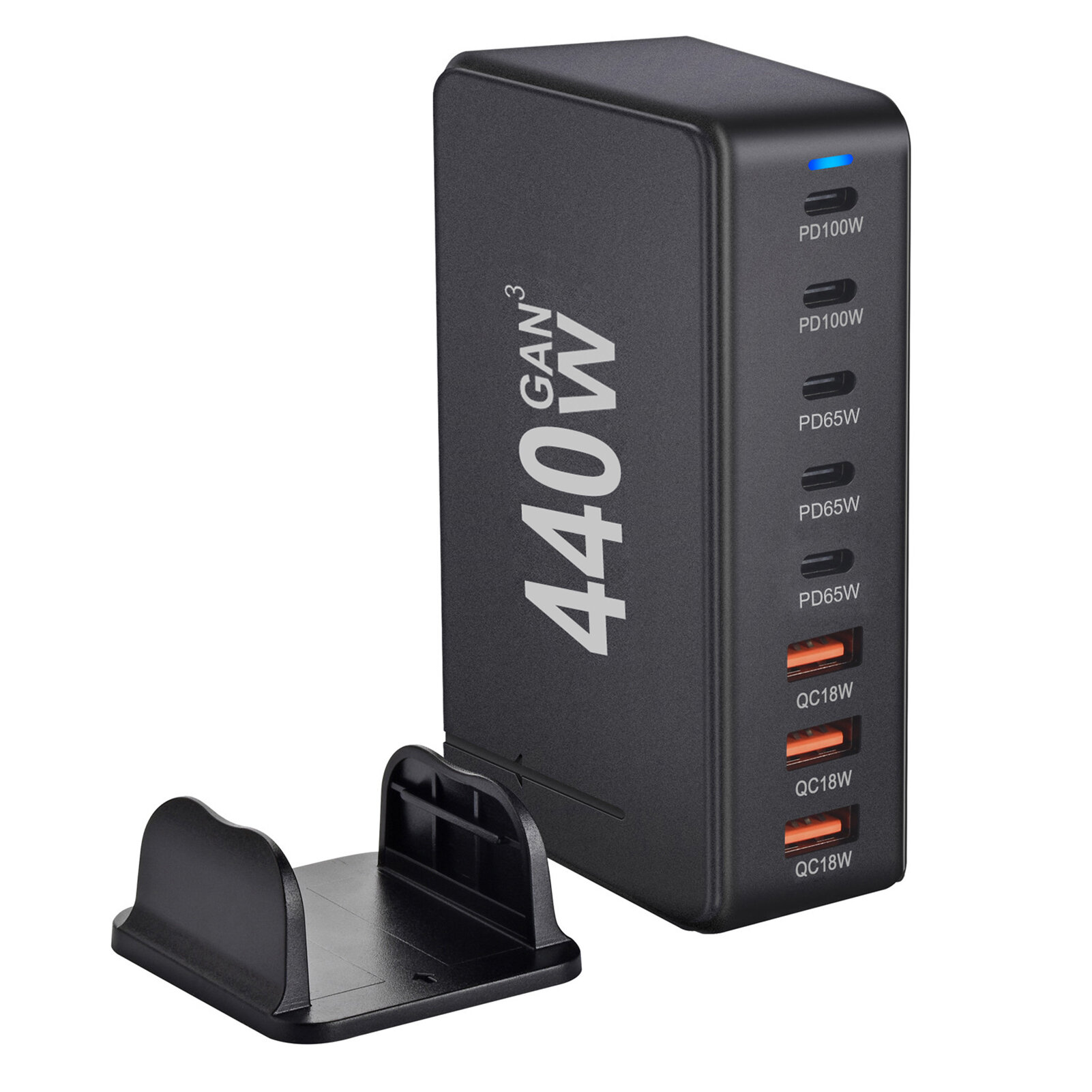 Зарядная станция-концентратор мощностью 440 Вт, 8 портов, USB-C, зарядный блок, GaN3, быстрая зарядка, многофункциональные настольные зарядные устройства для мобильных телефонов/ноутбуков