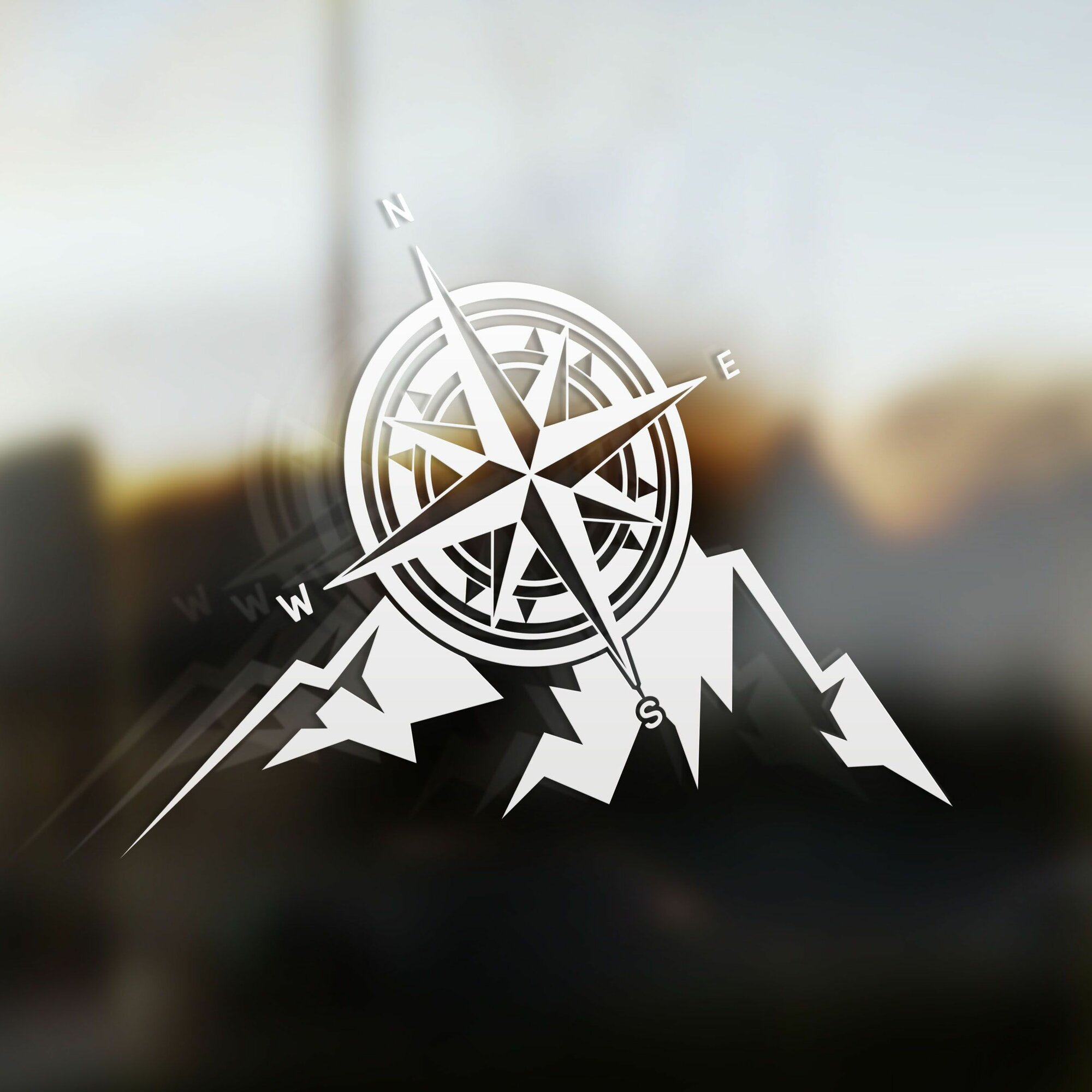 Наклейка на авто Компас 25х16