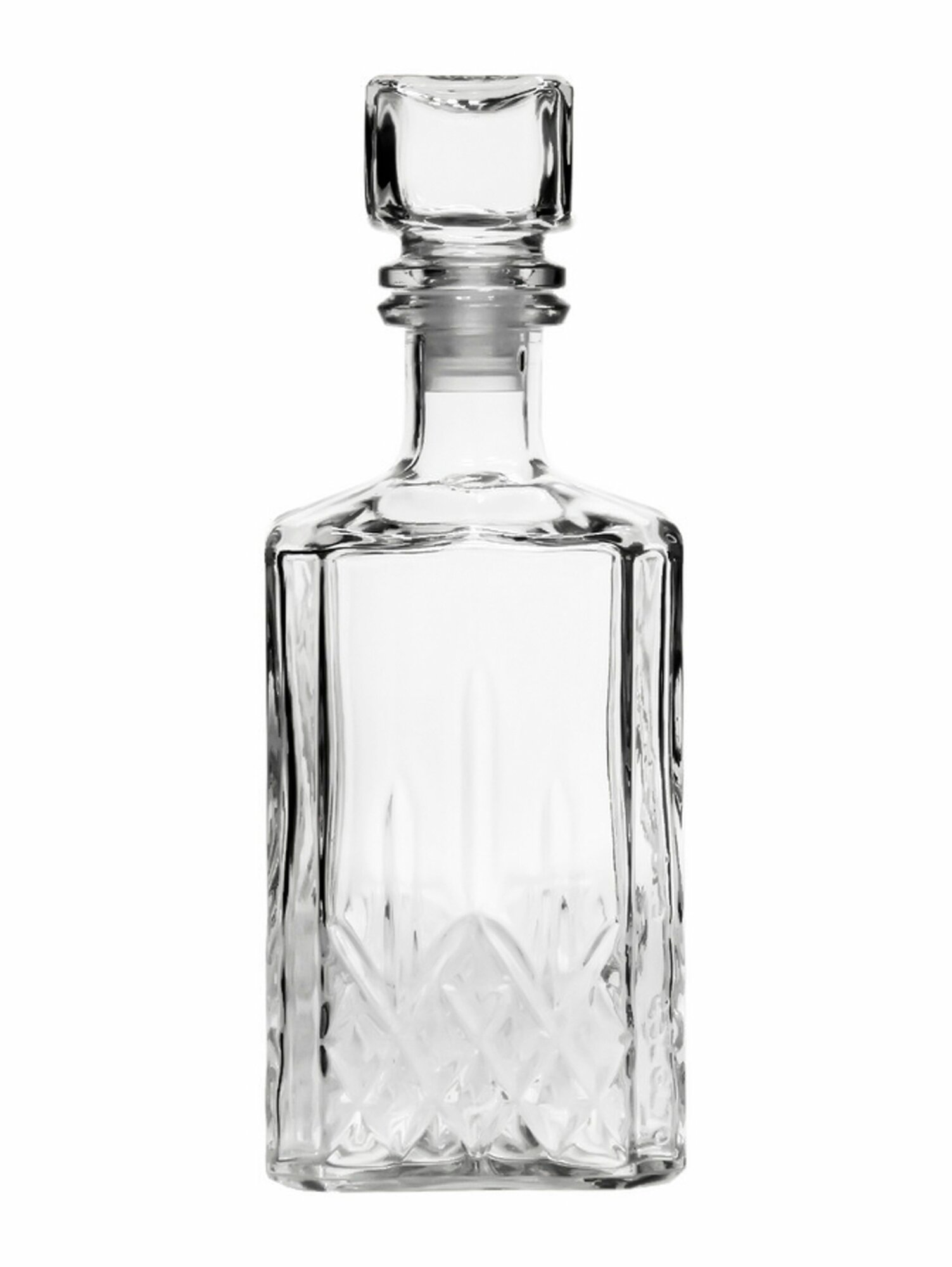 Графин для водки / для крепких напитков, штоф стеклянный с пробкой, "Хрустальный звон", Кристалл, 500мл.