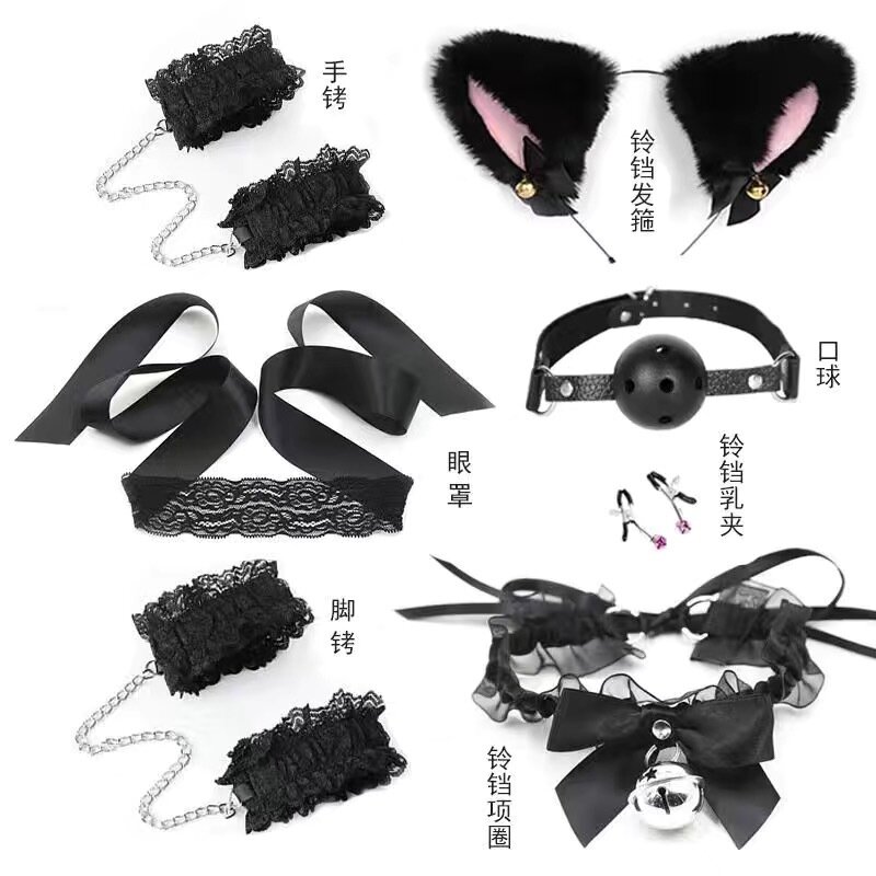 Sm fun лисий хвост комплект из трех предметов анальная пробка ошейник зажим для сосков металлический набор взрослые секс принадлежности женский