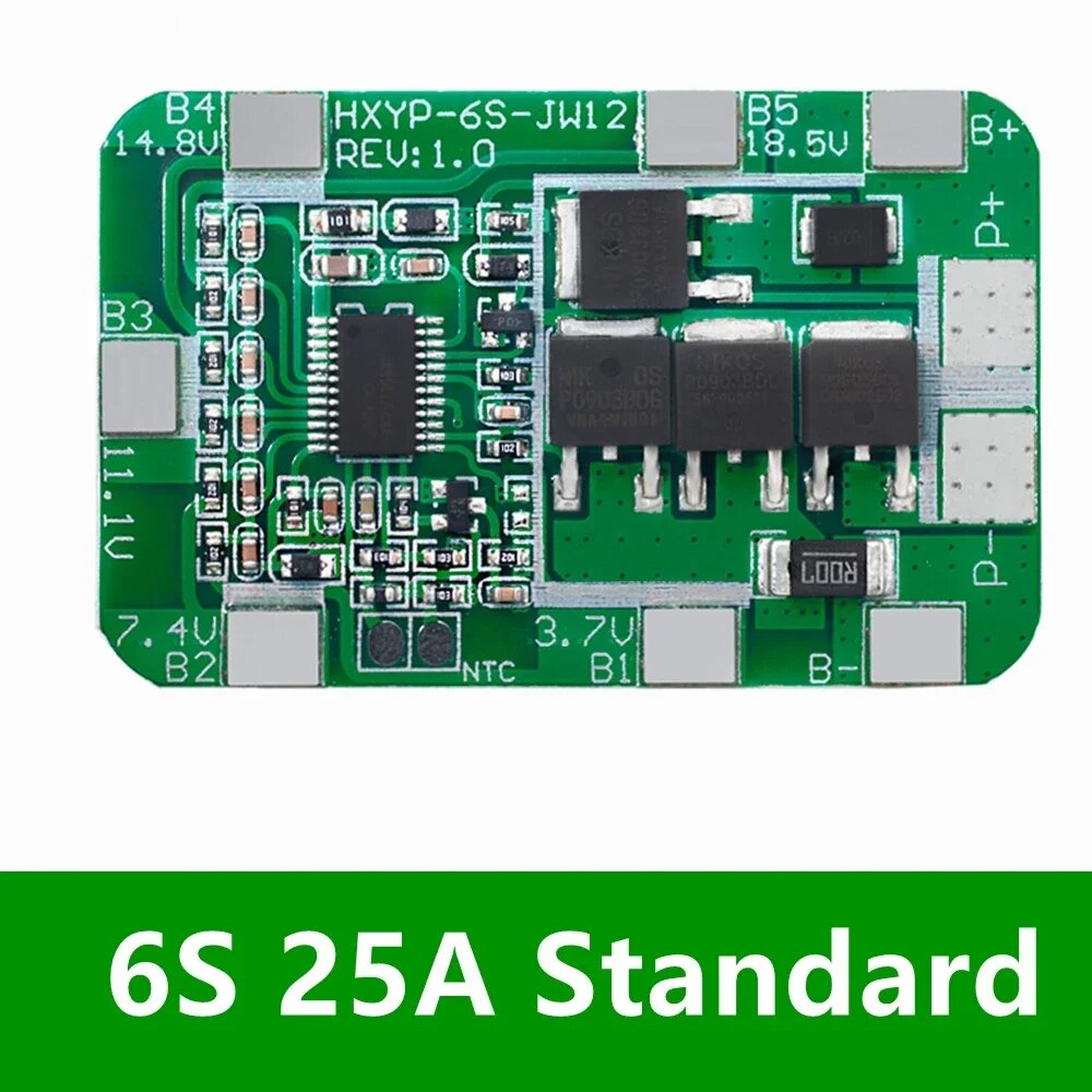 BMS плата защиты Li-ion 24В 6S 6S Standard 1PCS