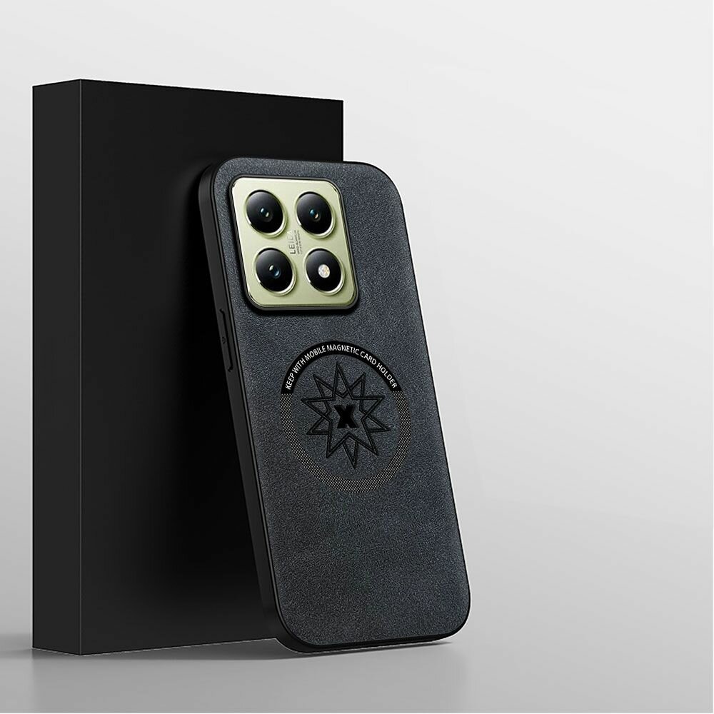 OLGE Роскошная кожа MagSafe чехол для Xiaomi 14T ( Сяоми 14T /Ксиаоми 14T) чехле магнит, Защита от падения