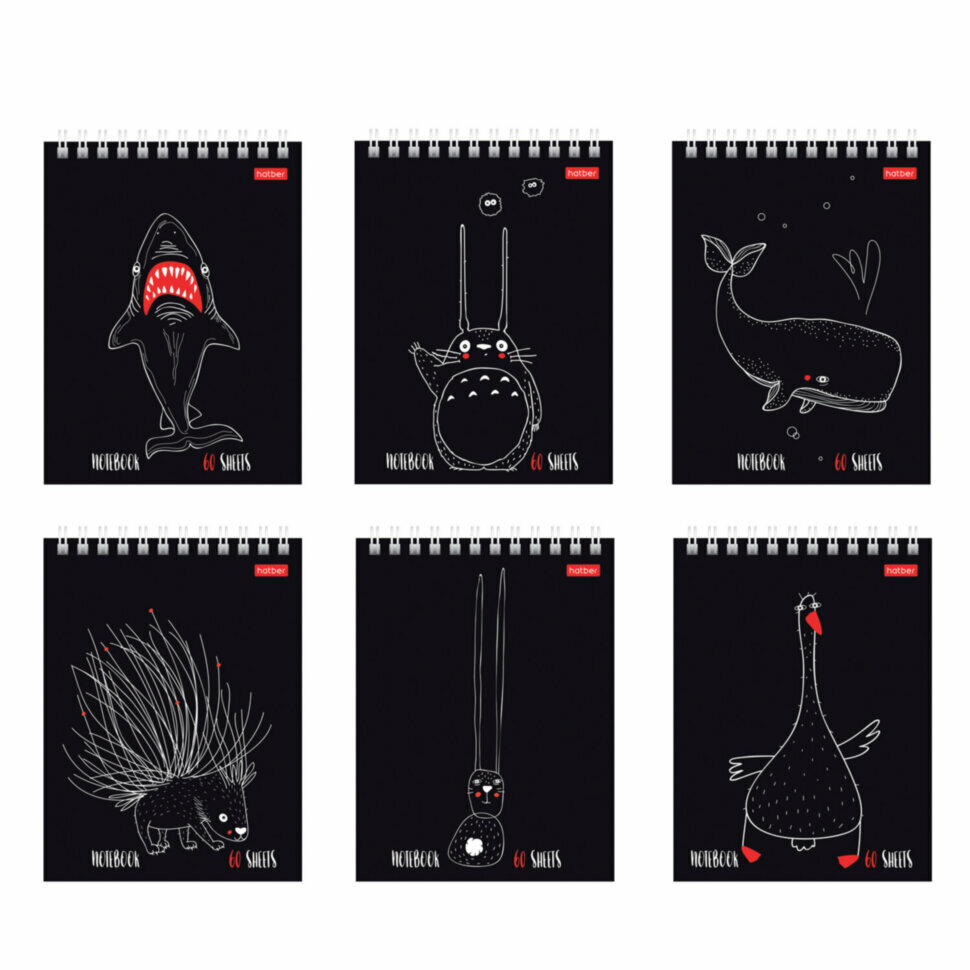 Блокнот малый формат А6, 60 л, гребень, картон, клетка, HATBER, "Нескучные герои", 088310, 60Б6В1гр, 117653