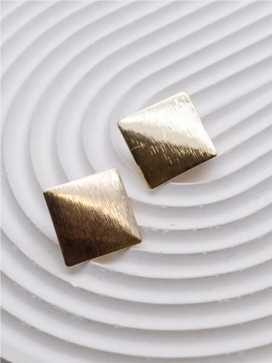 8414 Швензы квадратные золотистые для создания серег 1шт NEW