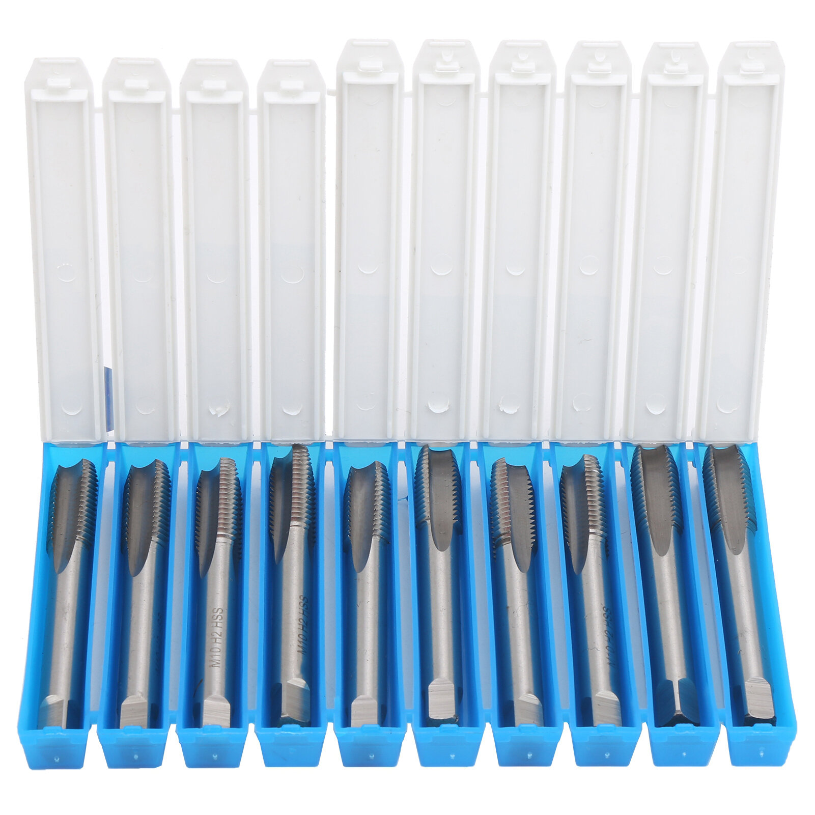 10шт Прямой Нажим Кран Высокой Твердости HSS Резьбонарезной Сверло M10 x 1.5, Подходит для Сложных Материалов