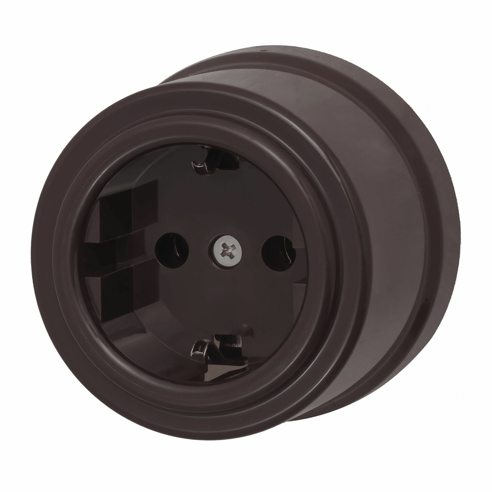 Розетка Jantera Cambre 1-местная, 220B, евростандарт, пластик. Цвет Коричневый