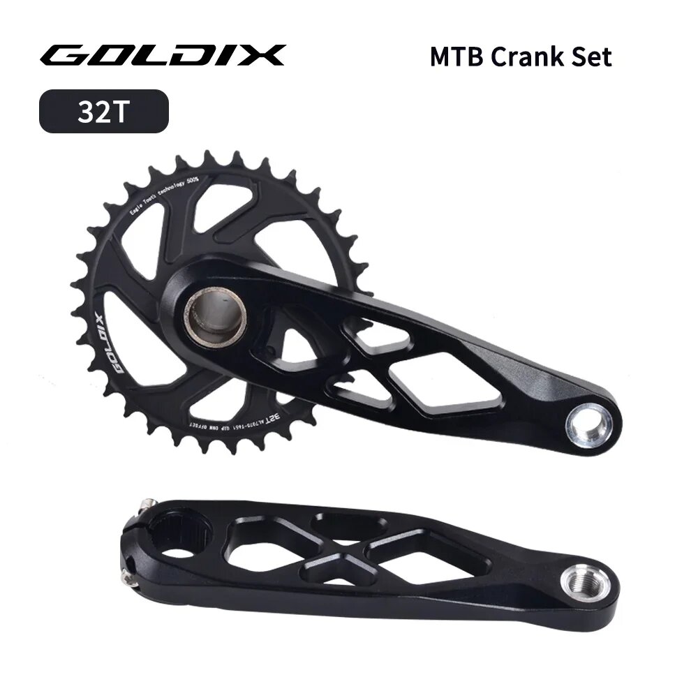 GOLDIX Шатуны для горных велосипедов M88 алюминиевые 165/170/175 мм 165mm, Crank 32T