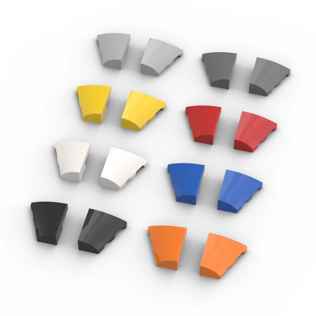 Строительные блоки MOC 5093 5095 2x2x2/3 изогнутые клиновые кирпичи 5093light gray 10pcs