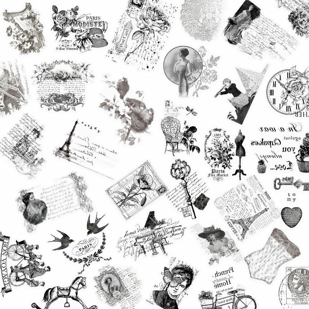 58 листов, клипарт с ретро-маркой, водонепроницаемая наклейка для домашних животных