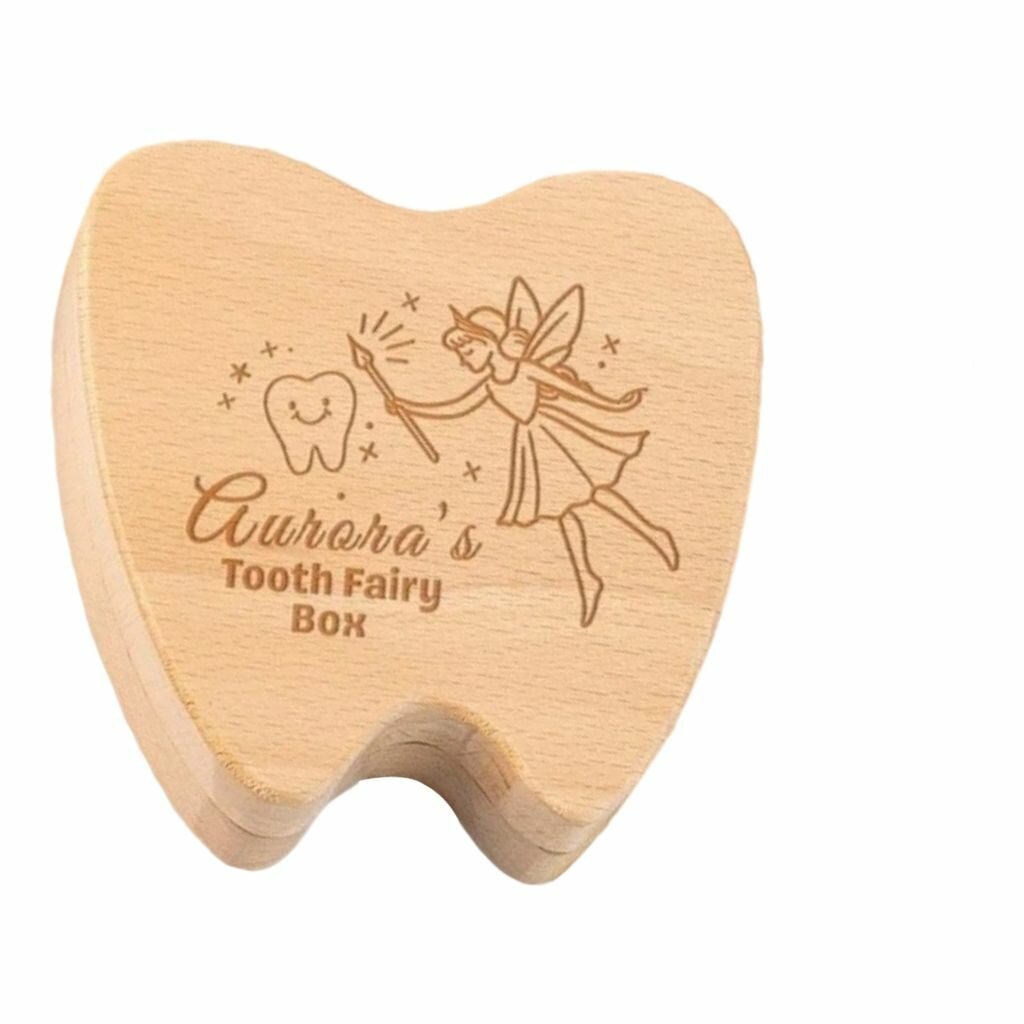 Деревянная коробка для хранения молочных зубов