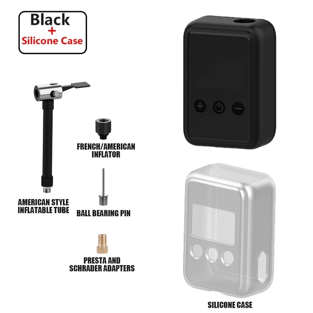 Универсальный беспроводной насос для накачивания велосипедных шин 150PSI, электрический воздушный насос, перезаряжаемый воздушный компрессор с цифровым дисплеем, аксессуары для велосипеда, Черный