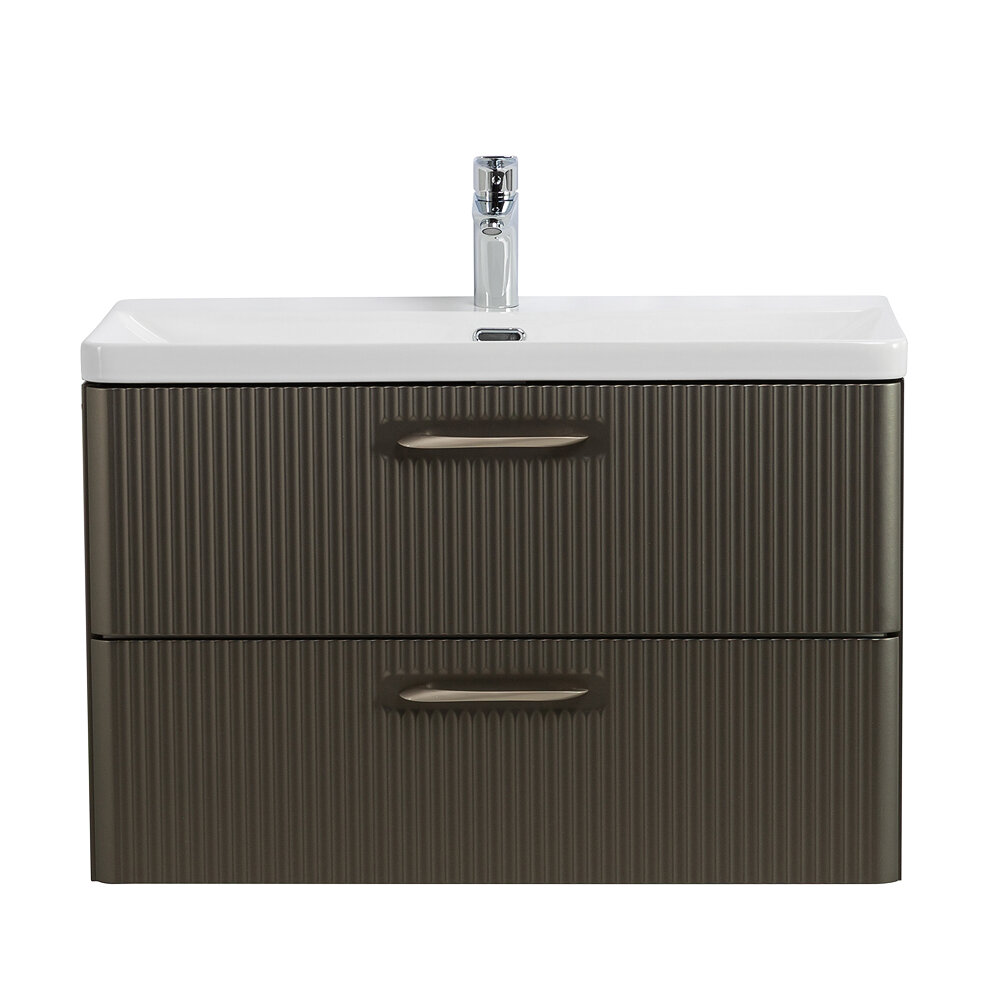 Тумба с раковиной BelBagno Due 80 DUE-800-2C-SO-GM-P оружейная сталь