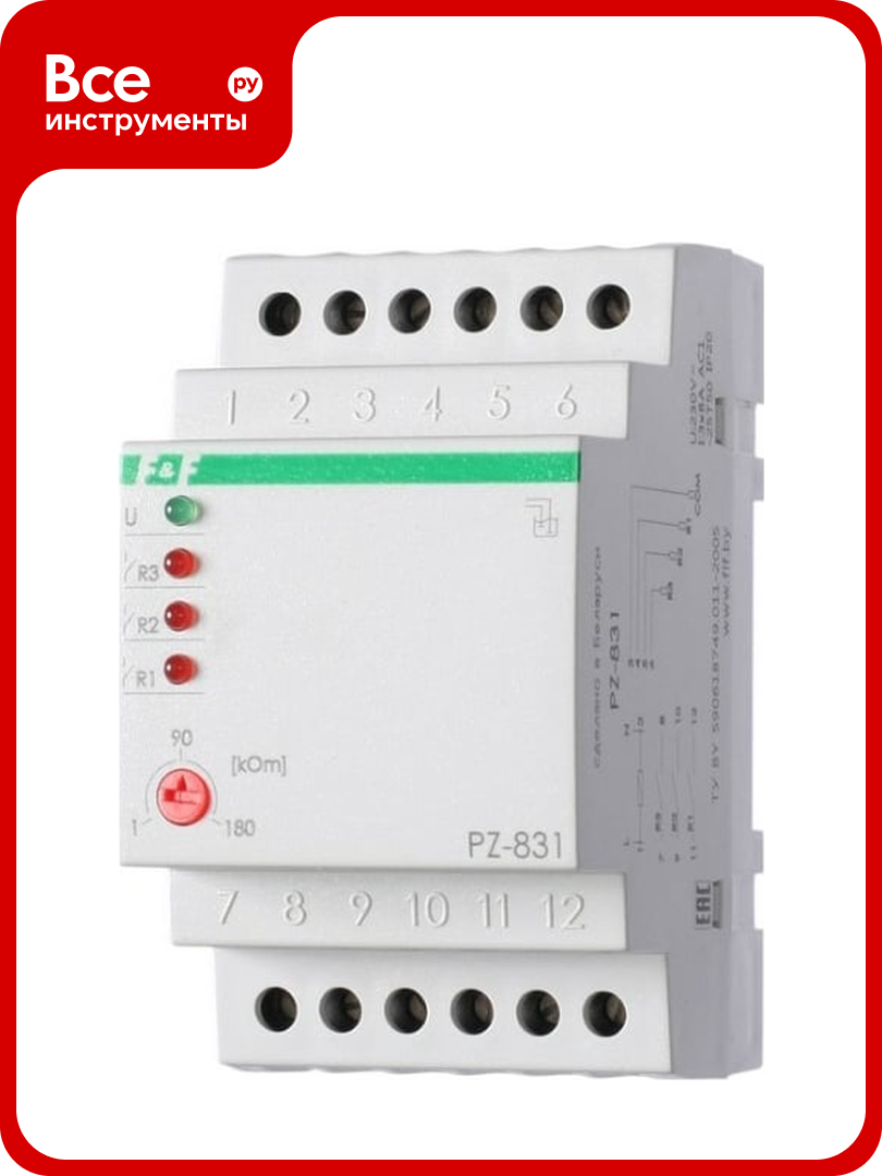 Трехуровневое реле контроля уровня жидкости F&F PZ-831, EA08.001.004