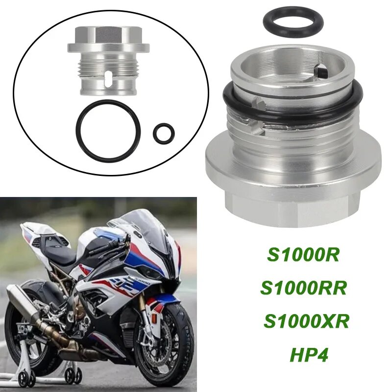 Натяжитель цепи кулачка мотоцикла, серебряная винтовая заглушка с уплотнительным кольцом для BMW S1000R S1000RR S1000XR HP4