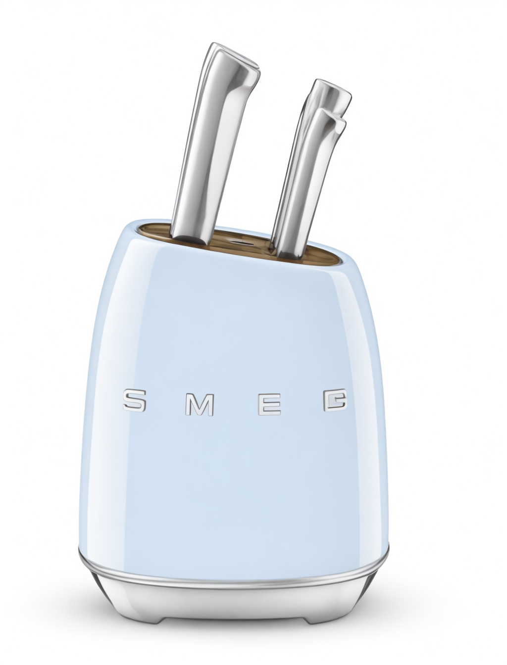 Комплект ножей SMEG KBSF02PB, шеф-нож, нож для нарезки, голубой