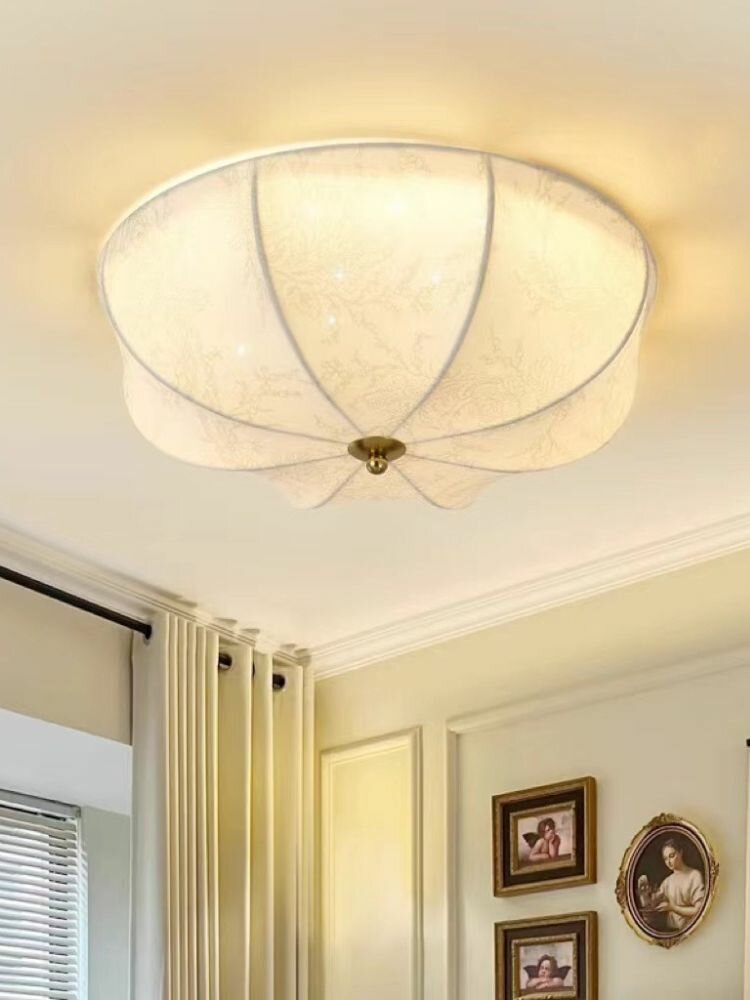 Потолочный Светильник Материал Металл И Ткань, Подходит Для Отделки Спален, Гостиных И Столовых.