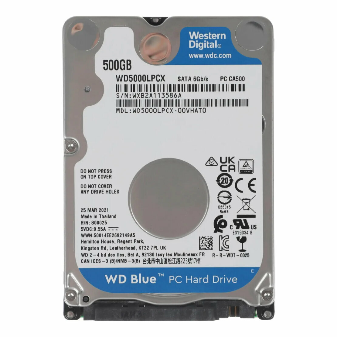Жесткий диск Western Digital WD5000LPCX 2.5" 500 Гб, SATA-III 6 Гб/с, 5400 об/мин
