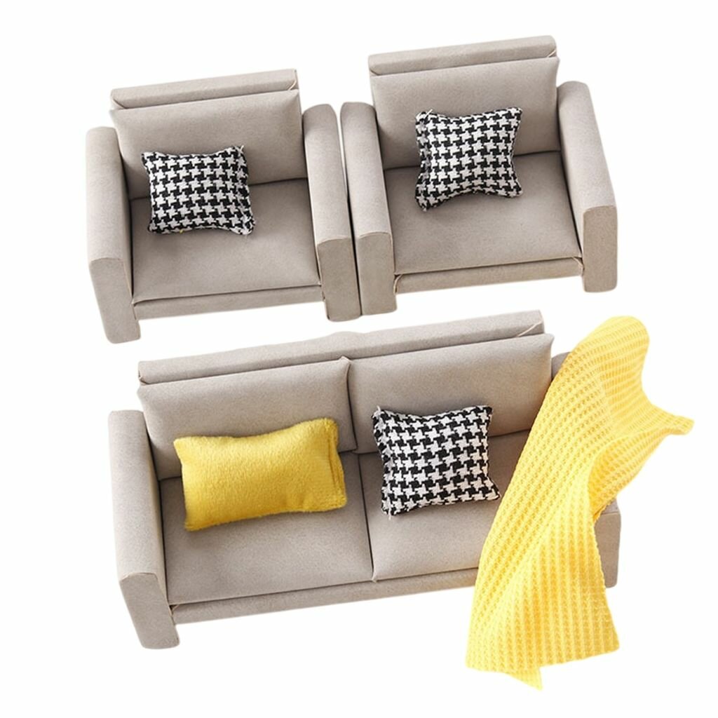 Современный миниатюрный диван 1/12 для кукольных домиков