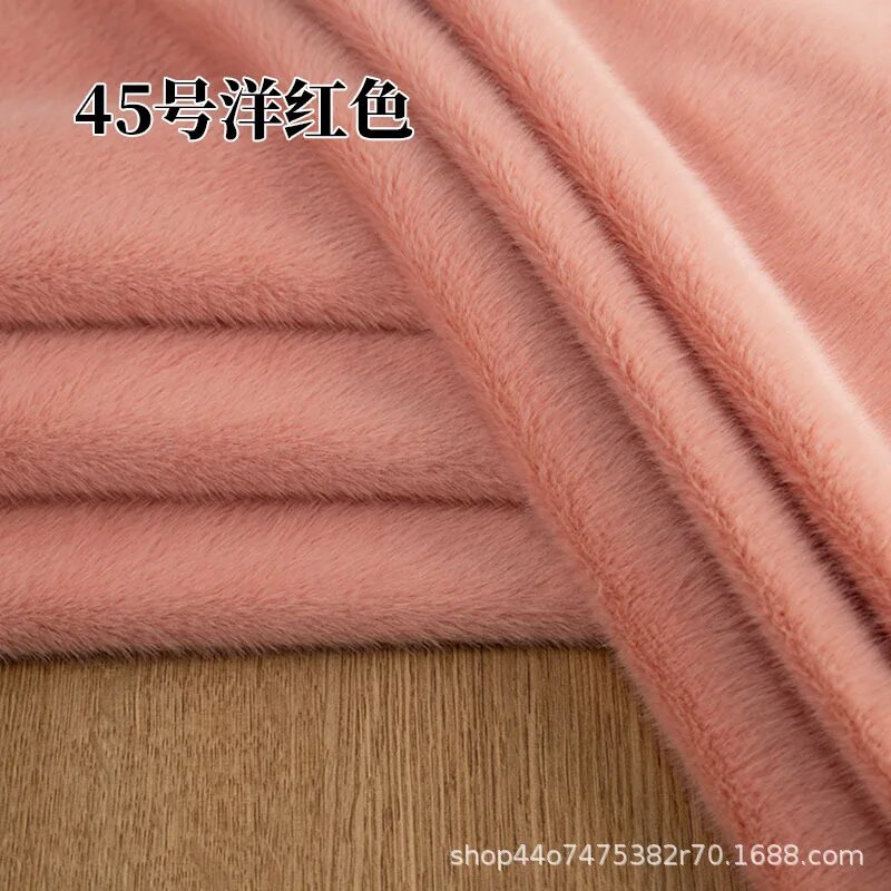 Искусственный мех норки 5 мм, ткань для рукоделия 0.5 м Розовый, 100x50cm, 39